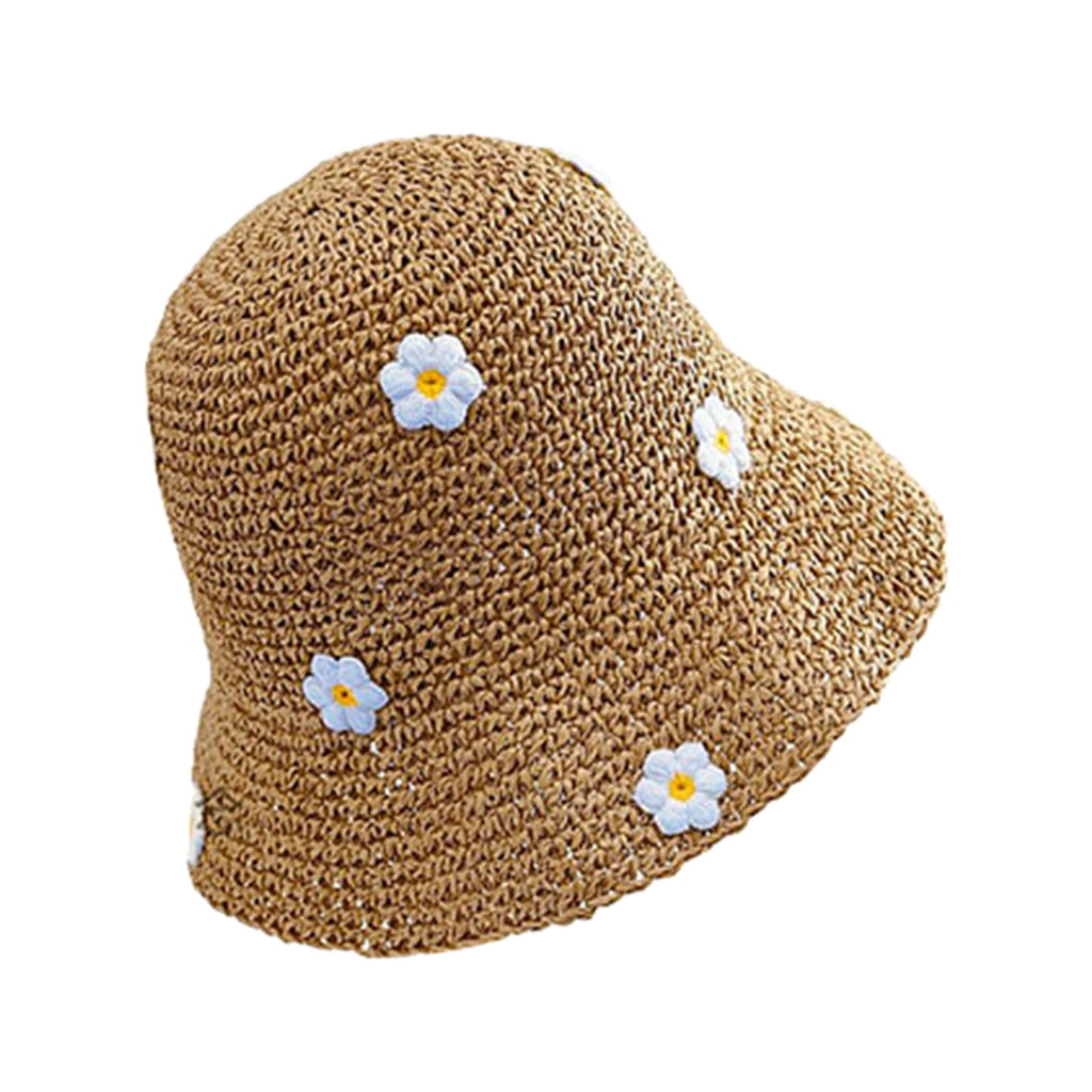 Vacation Straw Hat Paper Straw Woven Hat With Elegant Floral Design ...