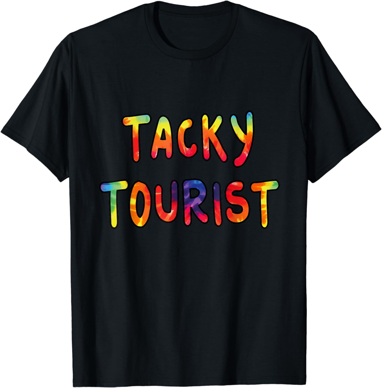 Vacation Tacky Tourist Costume Tie Dye Tacky Traveler Day T-Shirt ...