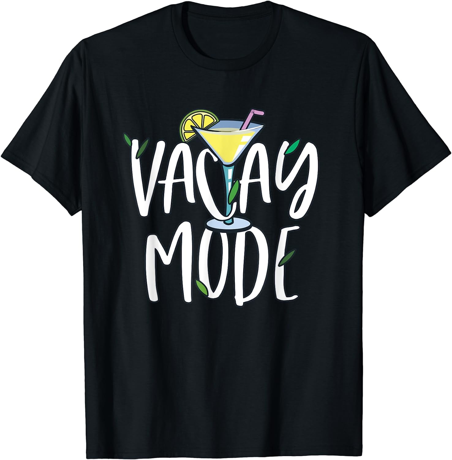Vacay Mode Shirt Women Vacation Outfit Cocktail Lover T-Shirt Black X ...