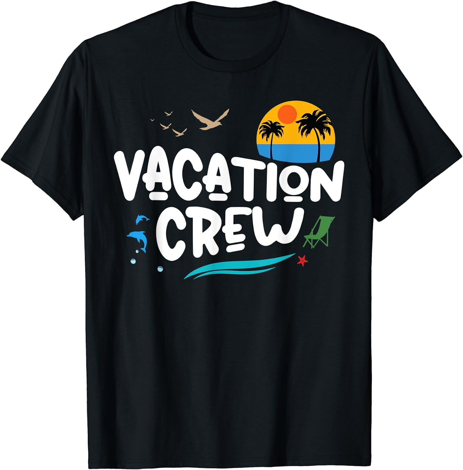 Vacay Squad Design - Vacation Crew T-Shirt Black Small - Walmart.com