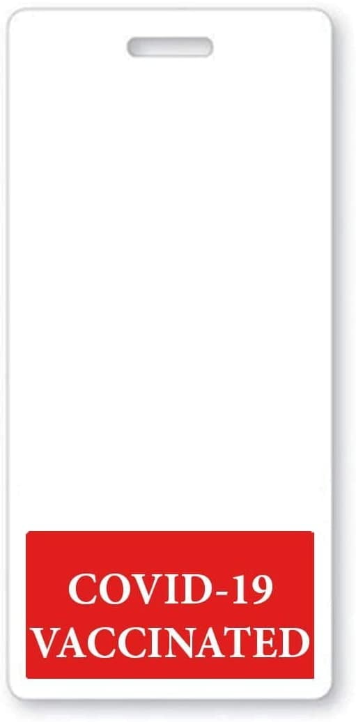 Vaccinated Badge Buddy - Wear Behind Name Badges - Vertical Identifier ...