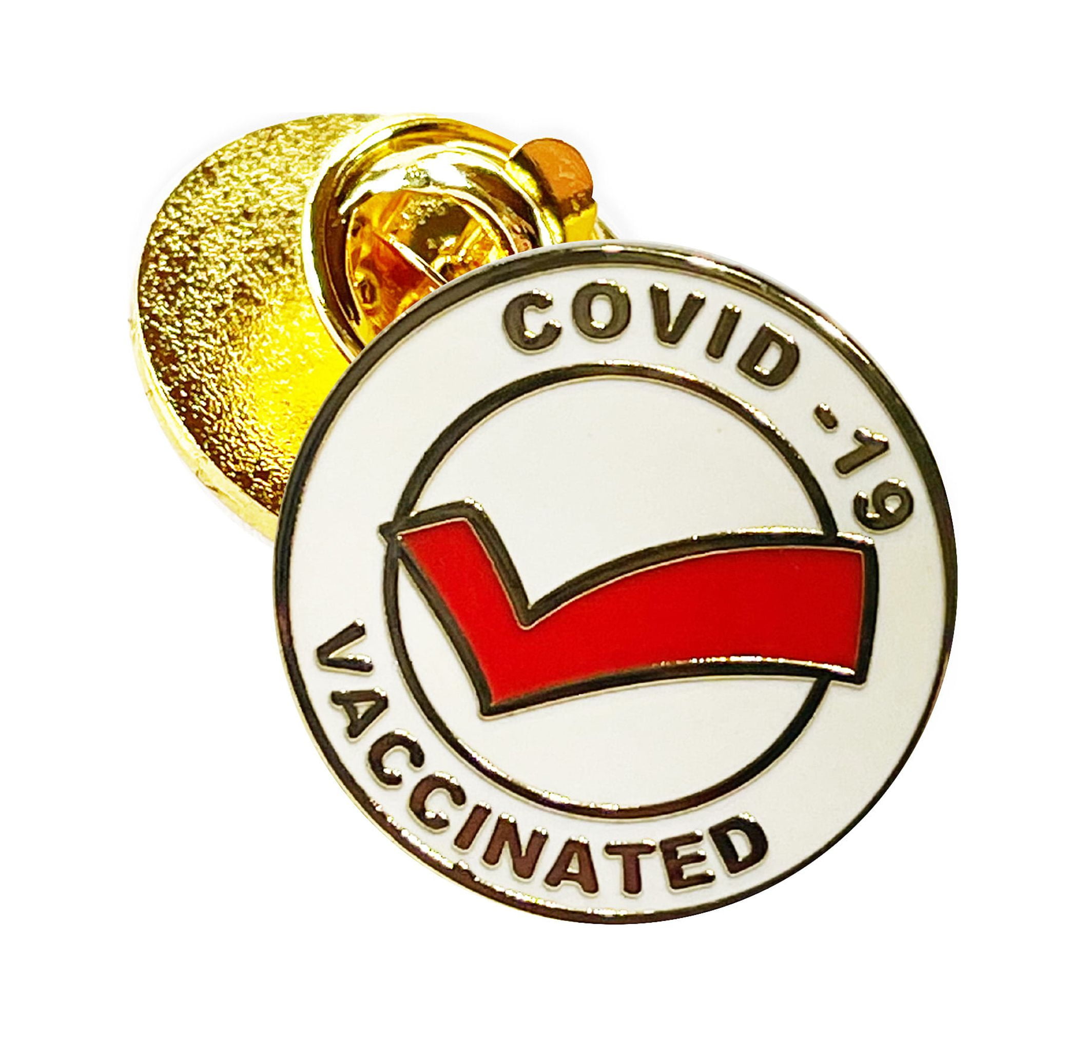 Vaccinated COVID-19 Pin gold Got My Vaccine badge Button pin CDC ...