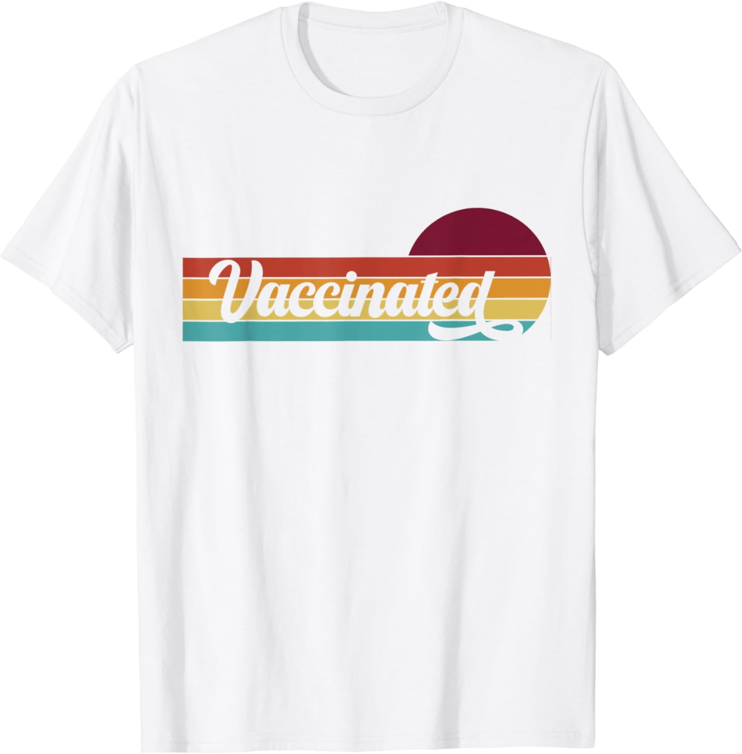 Vaccinated Retro Sunset Pro Vaccination Immunization T-Shirt - Walmart.com