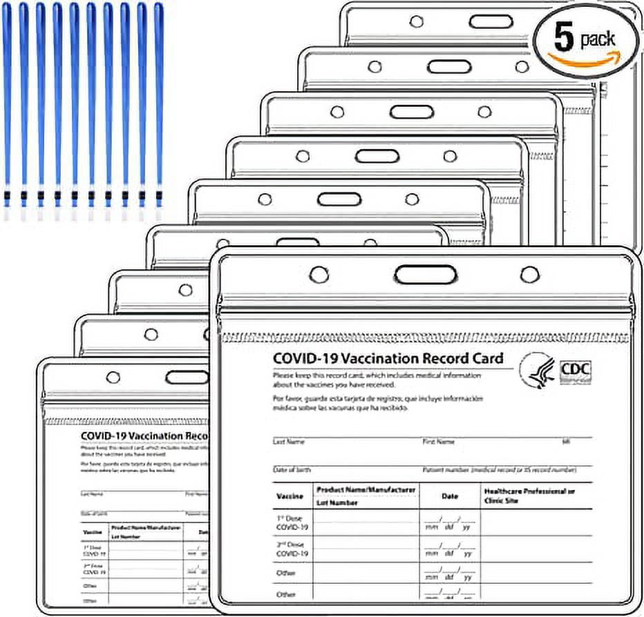 Vaccination Card Protector, 4 X 3" CDC Immunization Record Holder with ...