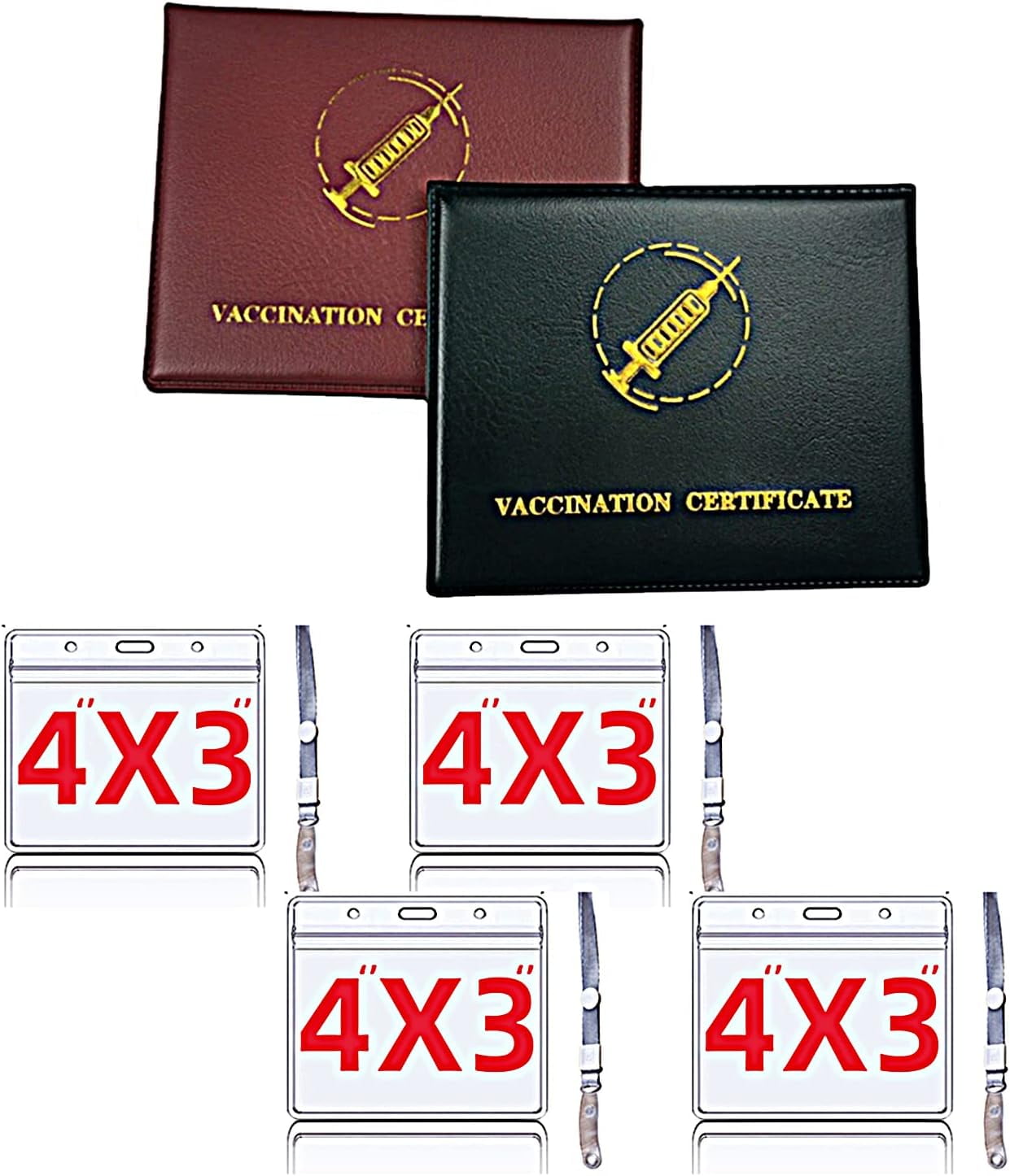 Vaccine Card Holder, 2 Pack CDC Vaccination Card Protector with 4 Pack ...