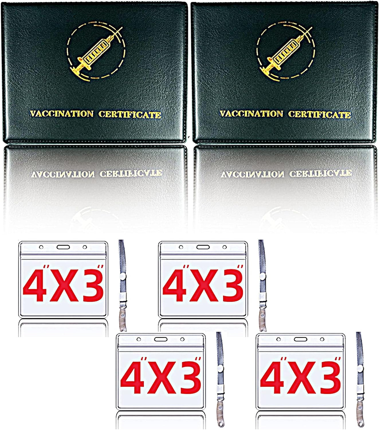 Vaccine Card Holder, 2 Pack CDC Vaccination Card Protector with 4 Pack ...