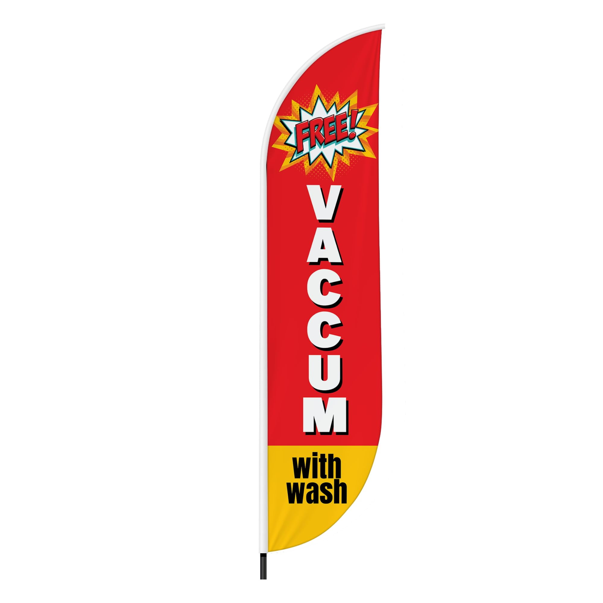 Vaccum Wash Feather Flag(11.5feetX2.5feet) by DreamController | Outdoor ...