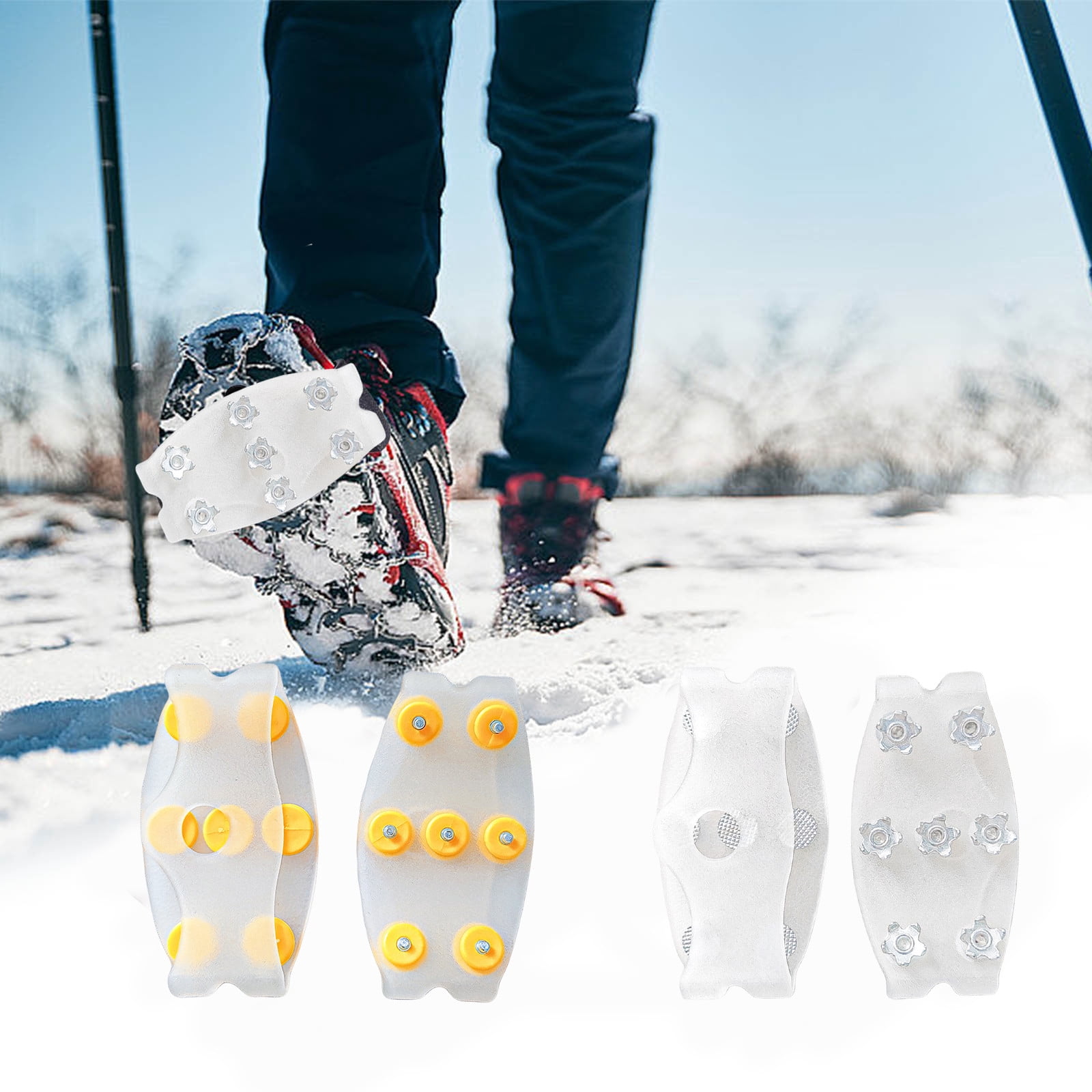 Vacemry 2Pcs Crampons, 7 Prong Ice Cleats Crampons for Shoes Boots ...