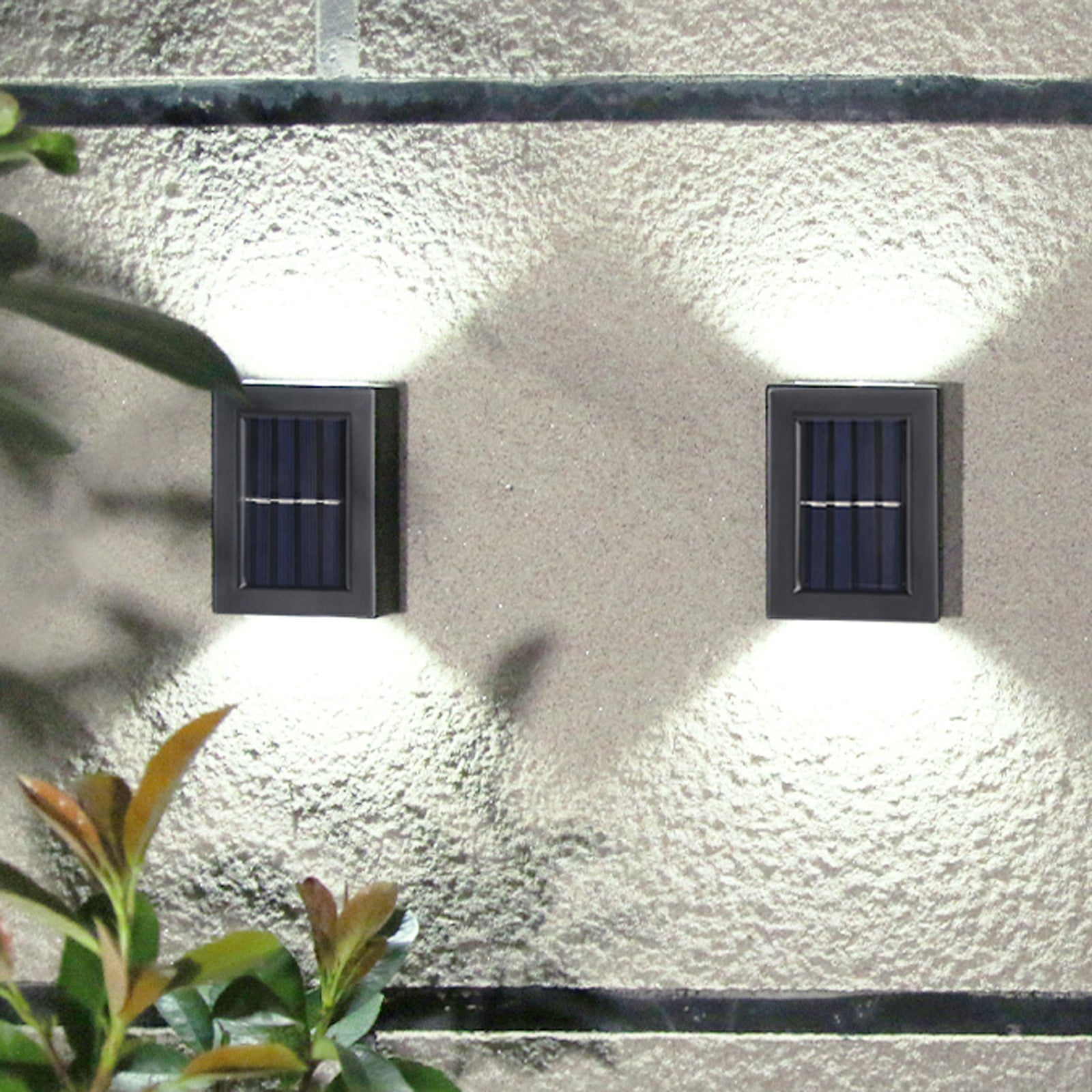 Vacemry 2Pcs Solar Wall Light, Outdoor Solar Powered Wall Light, Up and ...
