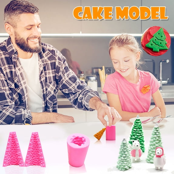 Vacemry 3Pcs Christmas Tree Mold, 3D Silicone Christmas Tree Candle ...