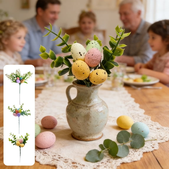 Vacemry 3Pcs Easter Eggs, Set of Simulated Foam Easter Egg Decorations ...