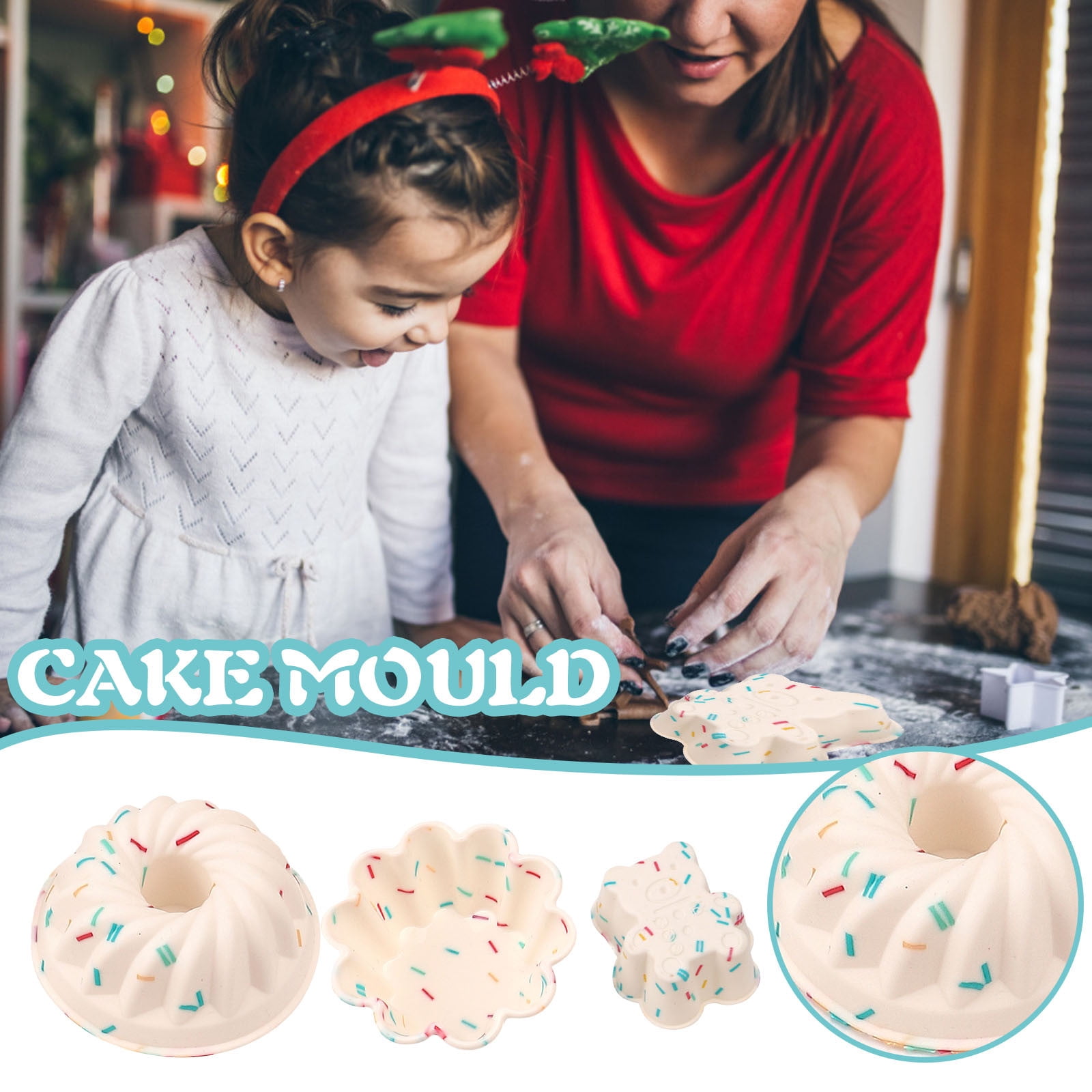 Vacemry 3Pcs Silicone Baking Molds, Easy Release Non-Stick Silicone ...