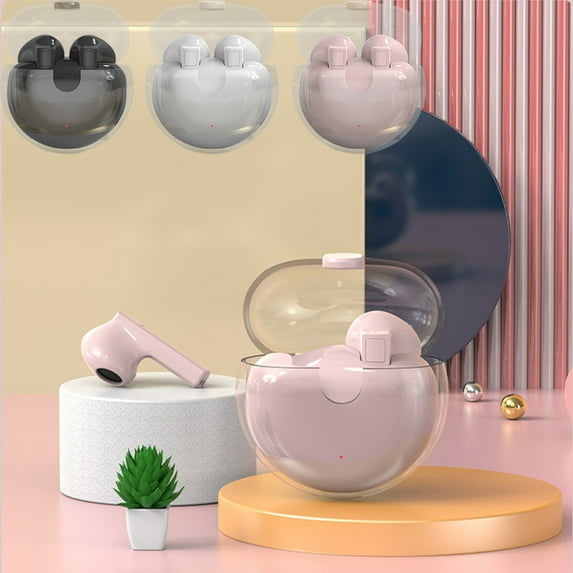 Vacemry 3Pcs Wireless Stereo Earbuds,Transparent Charging Case with ...