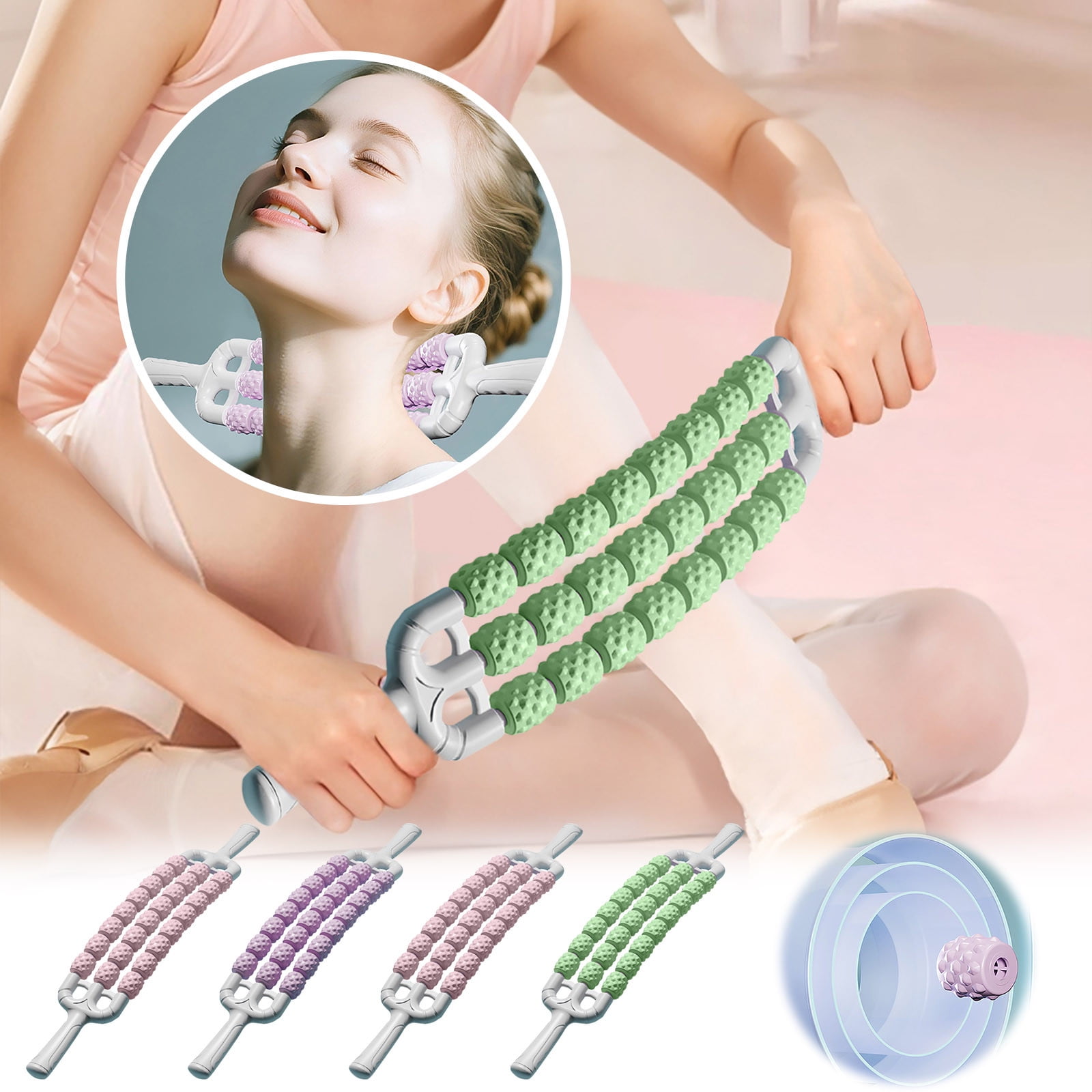 Vacemry 4Pcs Massage Roller Stick, Deep Tissue Muscle Recovery Tool ...