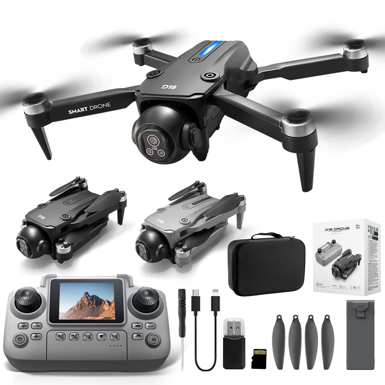 Vacemry under $5 2Pcs Drone with Screen, FPV Quadcopter with HD Screen ...