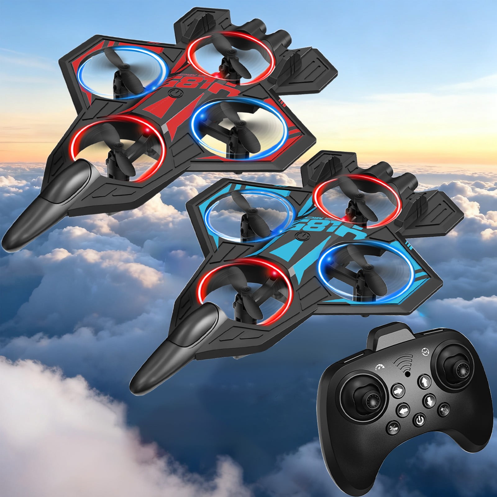 Vacemry under $5 2Pcs RC Foam Plane, Breathing Light Remote Control ...