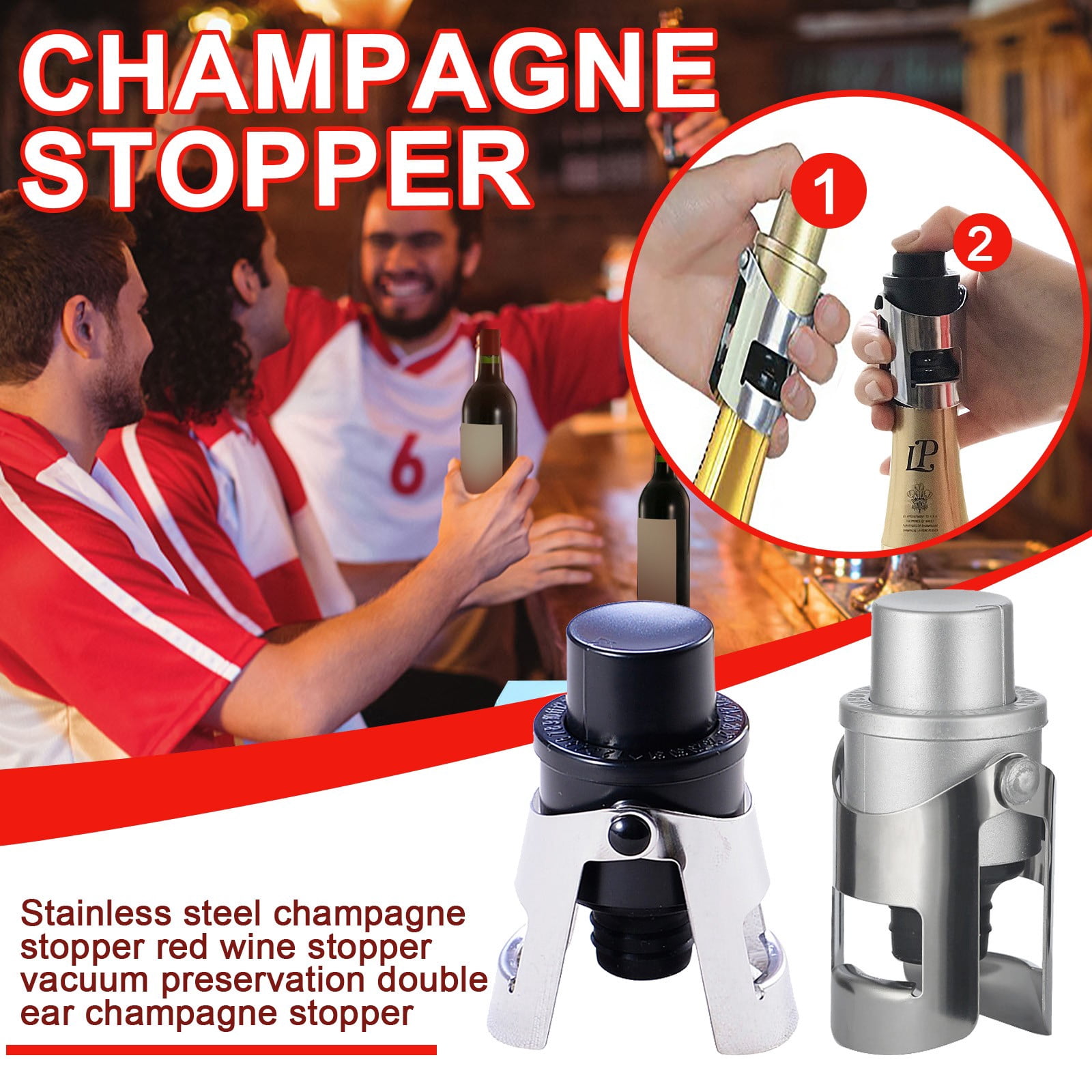 Vacemry under $5 3Pcs Champagne, Champagne Stopper Vacuum Seal ...