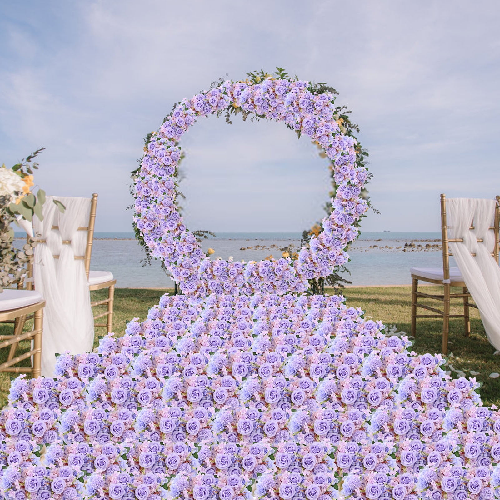 Vacemry Under $5 Bridal Pathway Floral Decor, Artificial Silk Flower ...