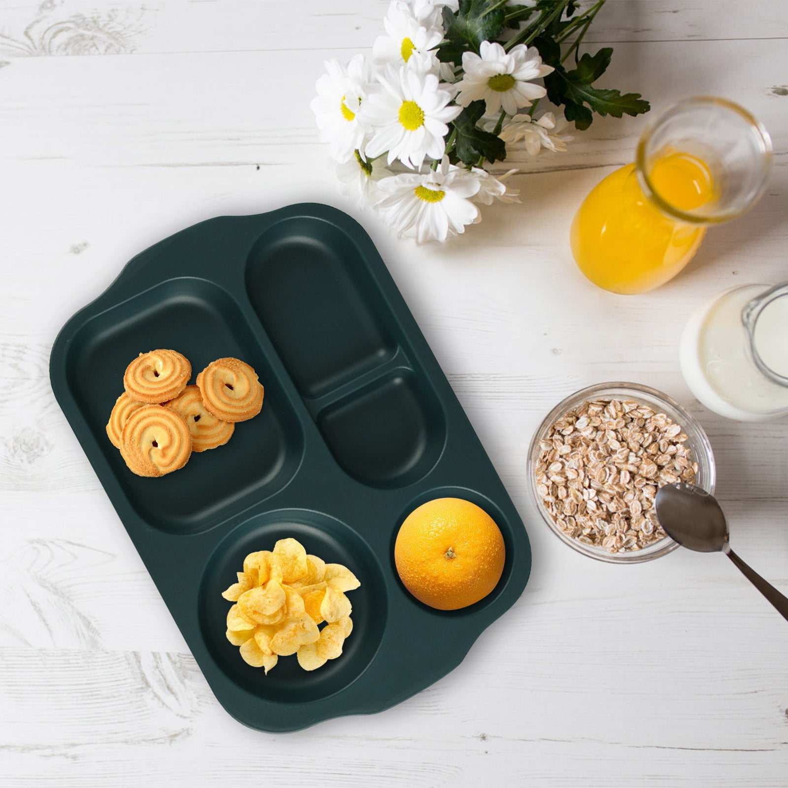 Vacemry Compartment Meal Plate, 5 Section Divided Tray for Food ...