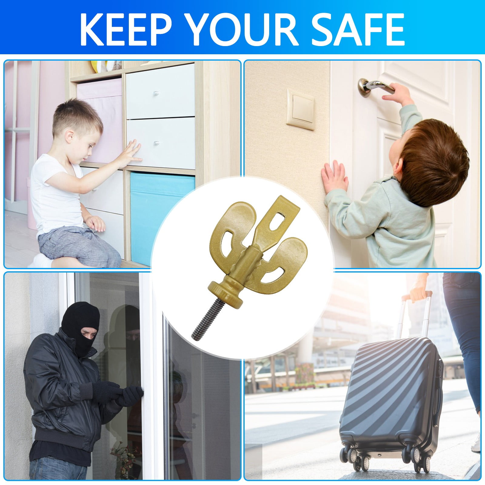 Vacemry Under $5 Door Lock Enhancer Security, Metal Reinforcement for ...