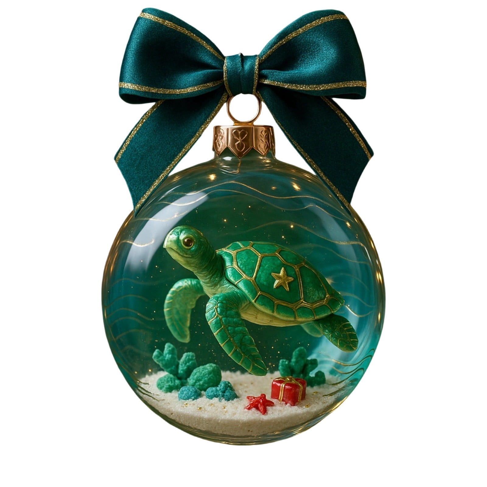 Vacemry Under $5 Glass Ball Ornament with Blue Bow, Crystal Clear ...