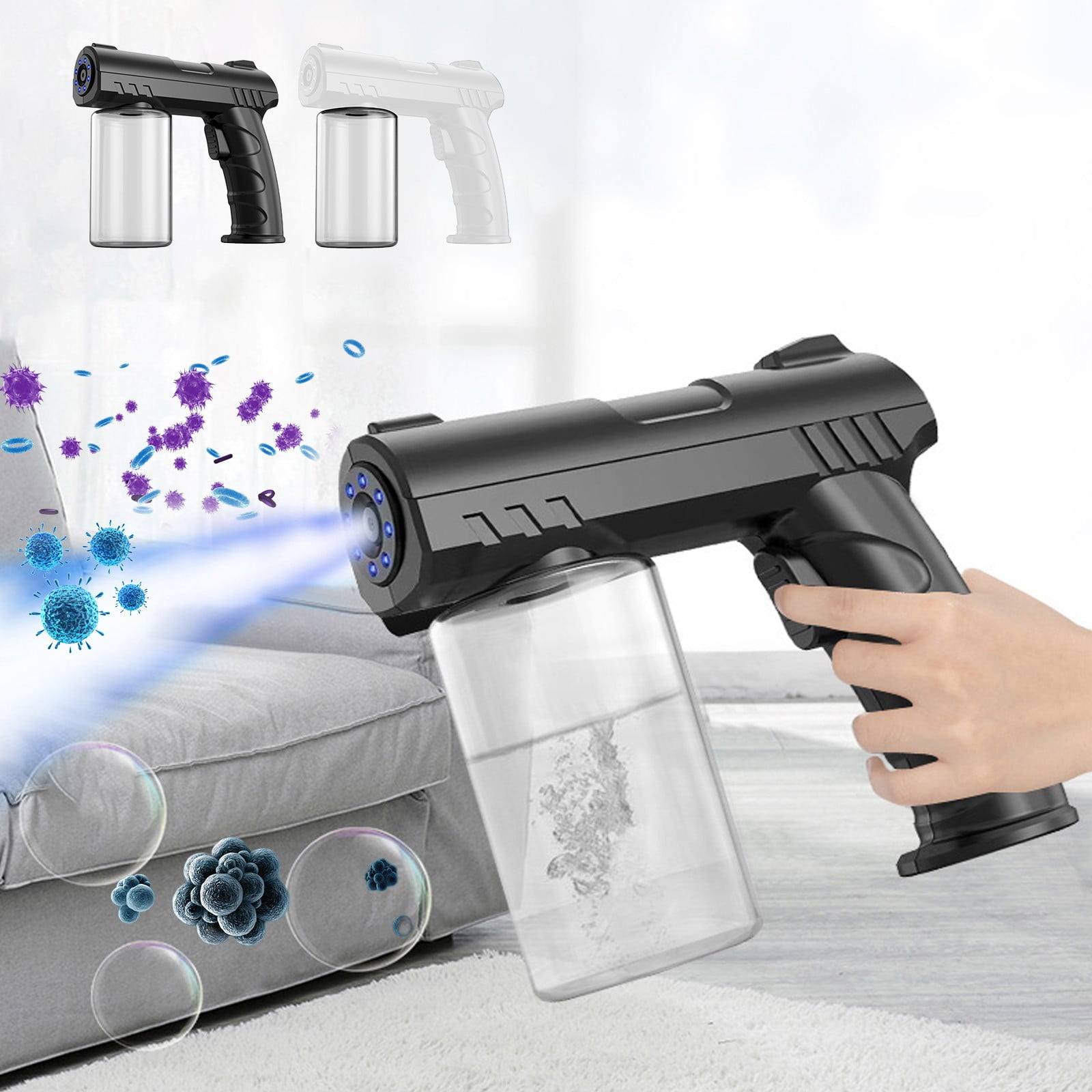 Vacemry Under $5 Handheld Disinfectant Spray Gun, Nano Blue Light ...