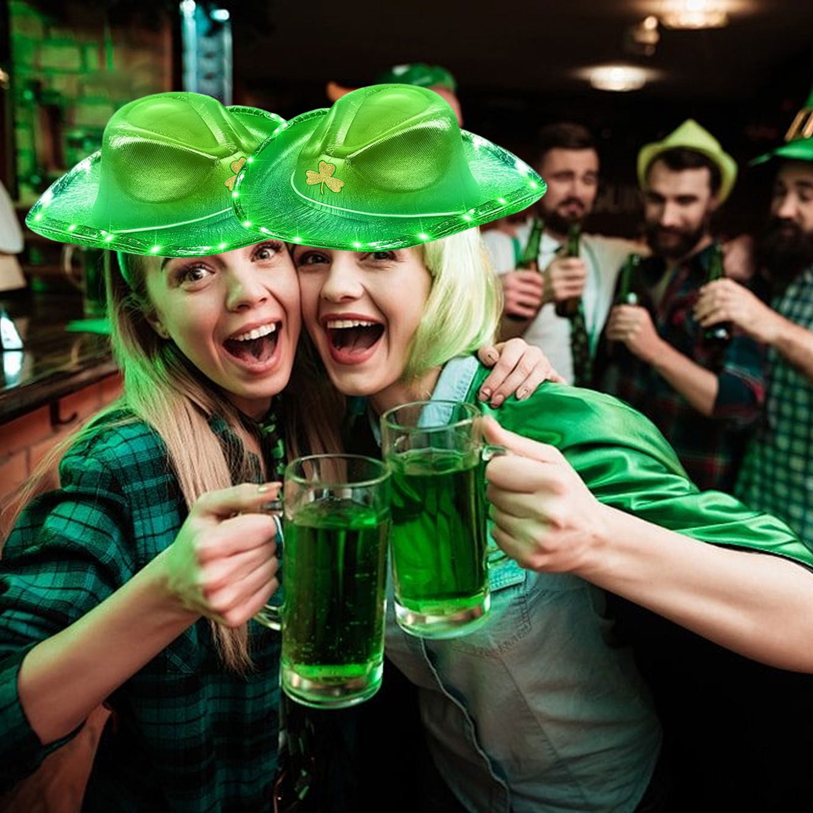 Vacemry Under $5 Light Up St Patricks Day Hat, Illuminated Leprechaun ...