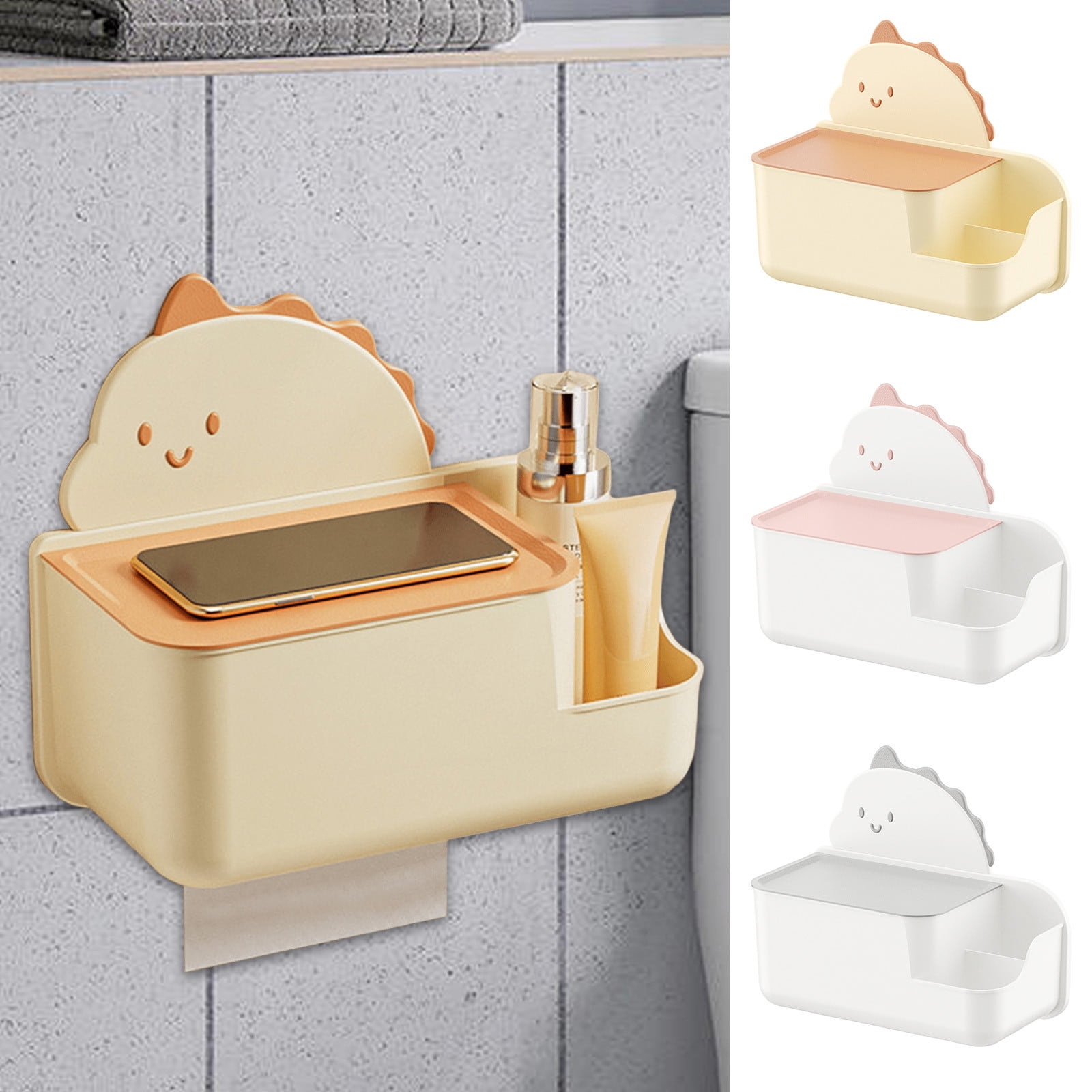 Vacemry Under $5 Multi Compartment Tissue Holder, Wall Mounted Bathroom ...