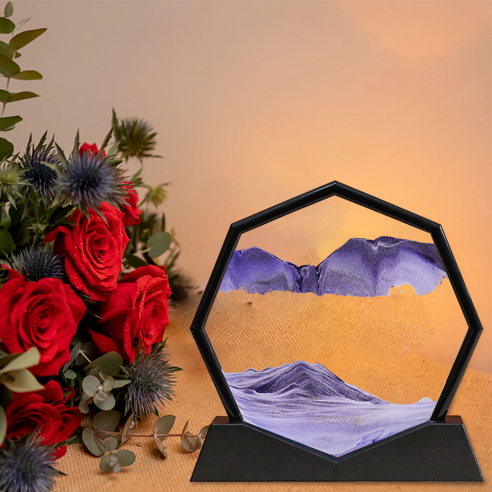 Vacemry Under $5 Octagonal Sand Art, Flowing Sand Painting with Black ...