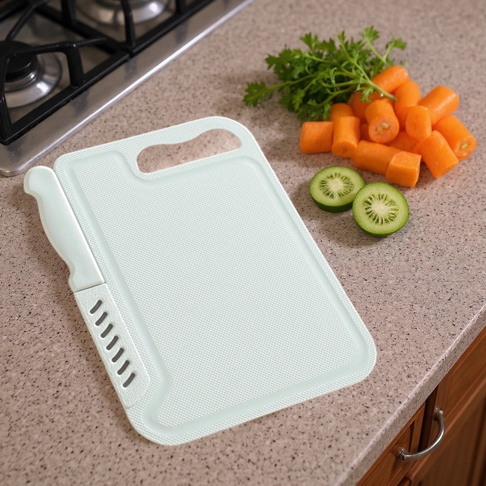 Vacemry Under $5 Portable Cutting Board Set, All-in-One Fruit Knife ...