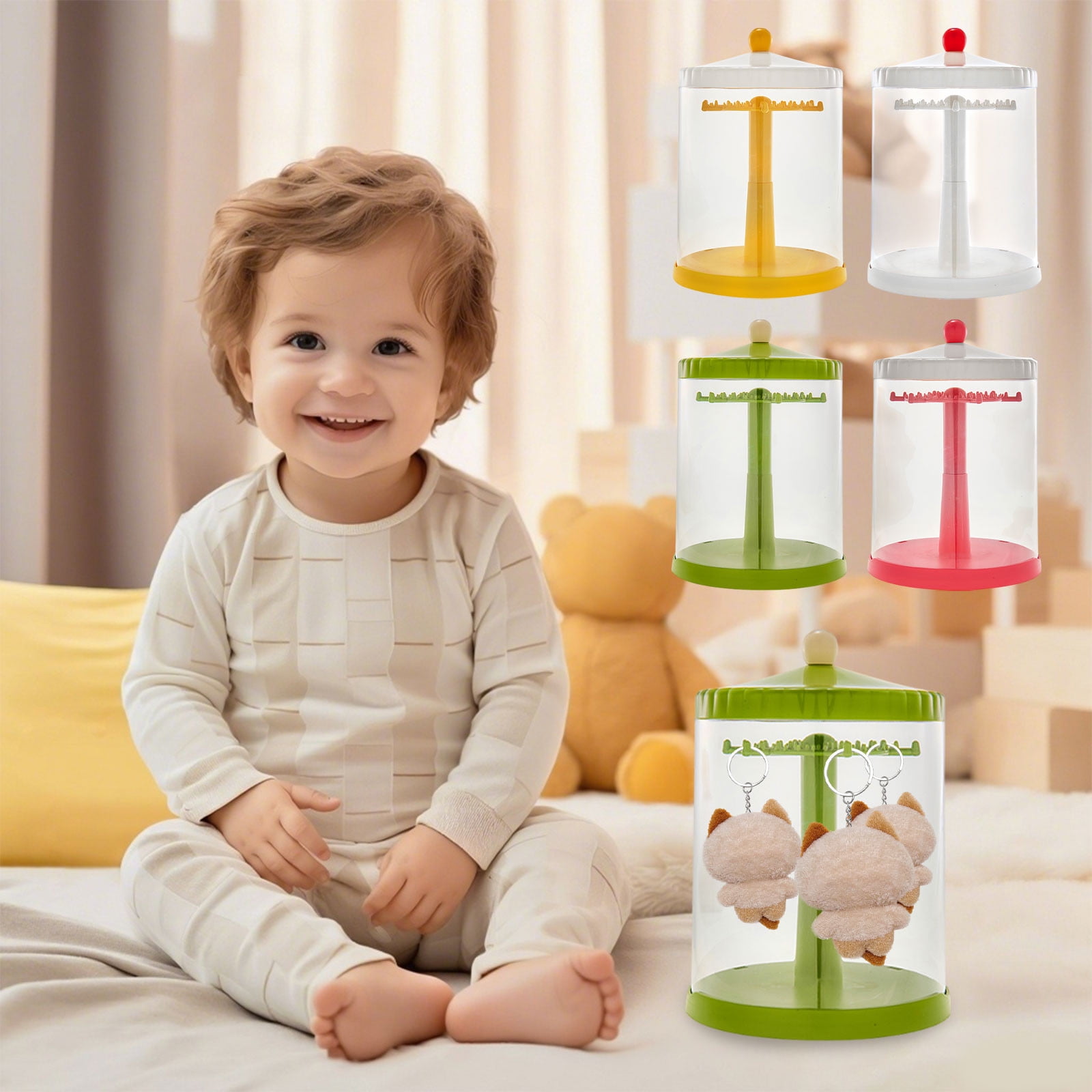 Vacemry Under $5 Rotating Display Case, Mystery Box Storage Showcase ...