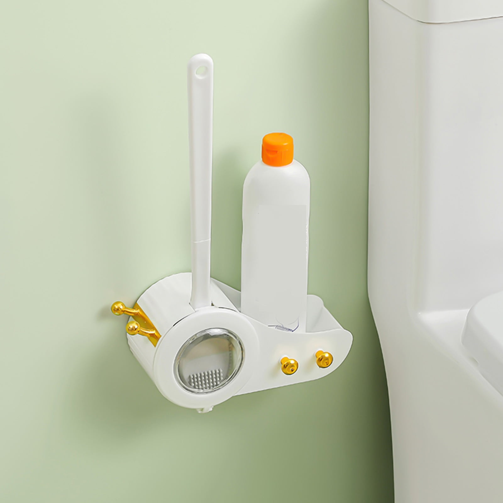 Vacemry Under $5 Silicone Toilet Brush, Wall Mounted Bathroom Cleaning ...