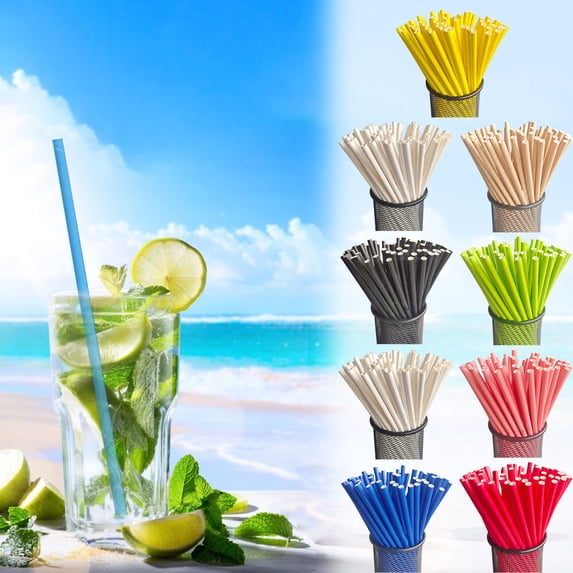 Vacemry 8Pcs Paper Drinking Straws, Biodegradable Paper Straws for ...