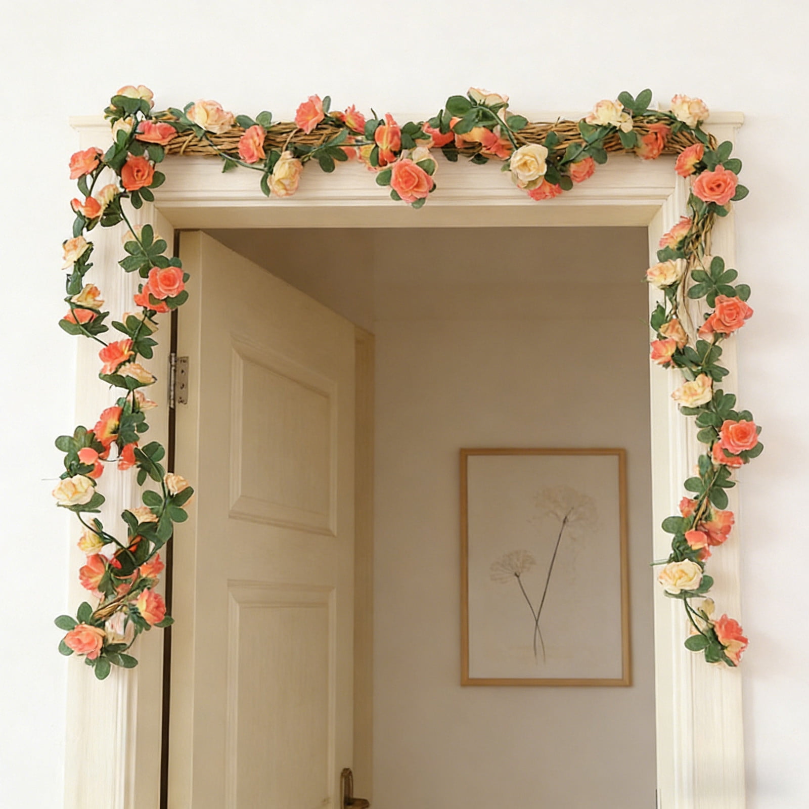 Vacemry Artificial Flowers, Silk Flower Wall Hanging Decor, Artificial ...