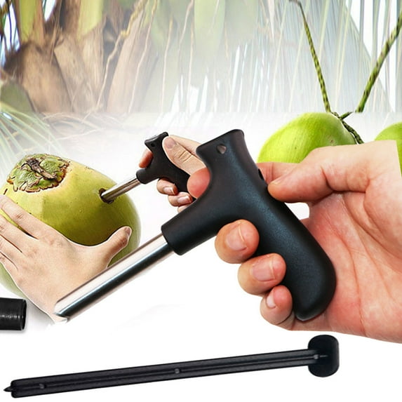 Vacemry Coconut Opener Tool, Stainless Steel Drill and Cleaning Stick ...