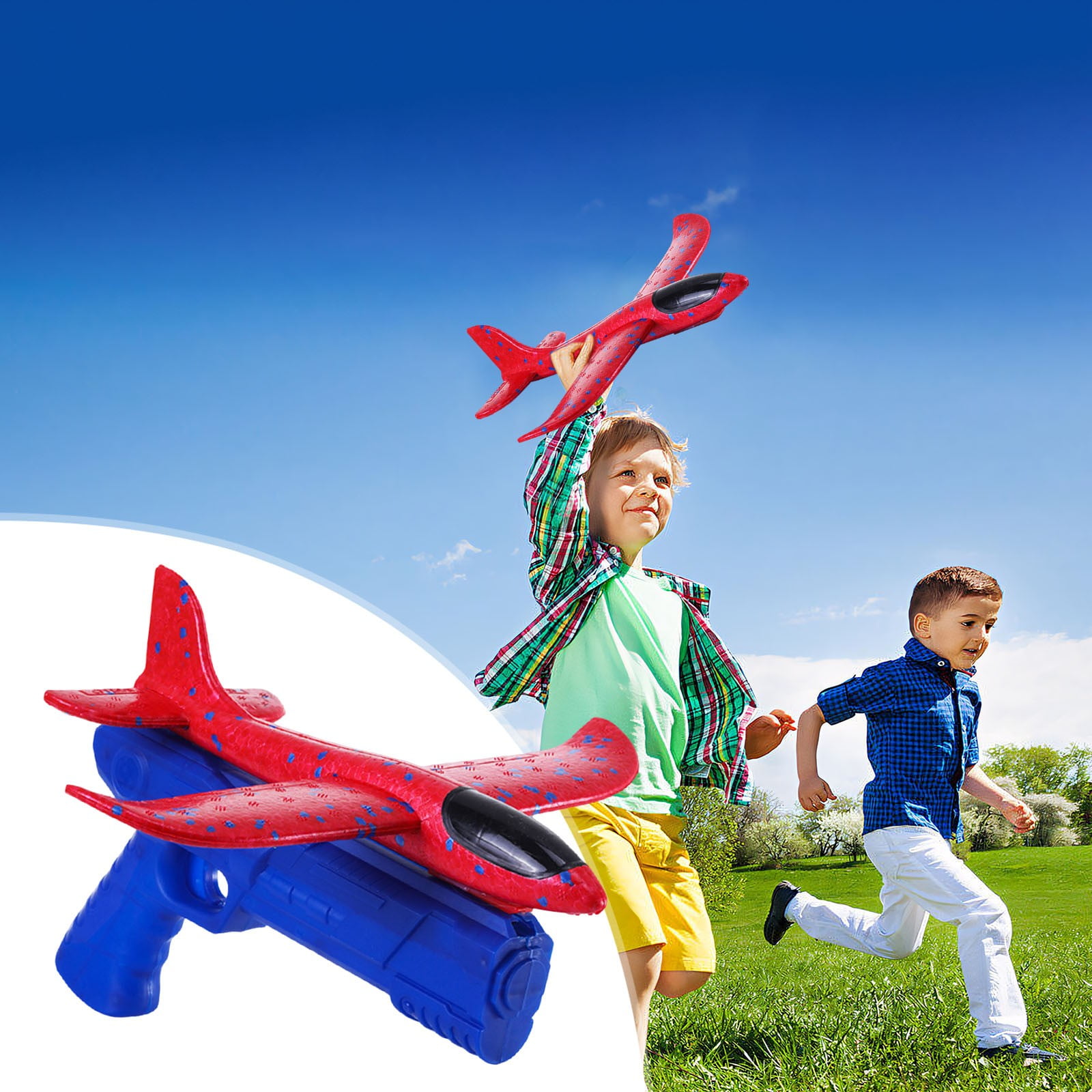 Vacemry Foam Airplane Toy, Light Up Foam Airplane Toy, Hand Toss Glider ...