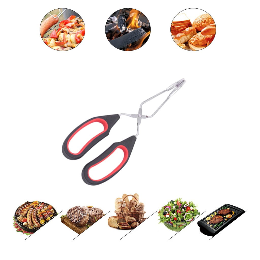 Vacemry Food Tongs, Plastic Handle Food Tongs for Baking BBQ Grilling ...