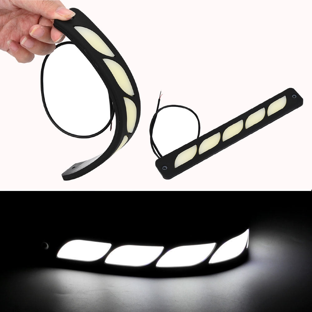 Vacemry LED Daytime Running LightsWhite COB Light Strips for Car Truck ...