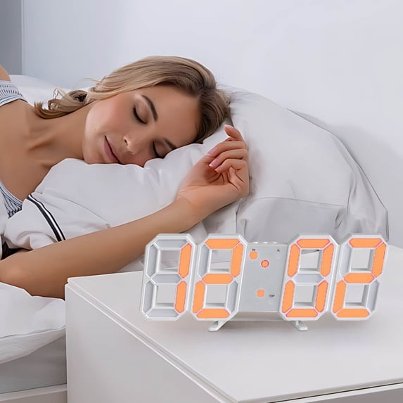 Vacemry LED Digital Clock, Modern LED Wall Clock with Temperature ...