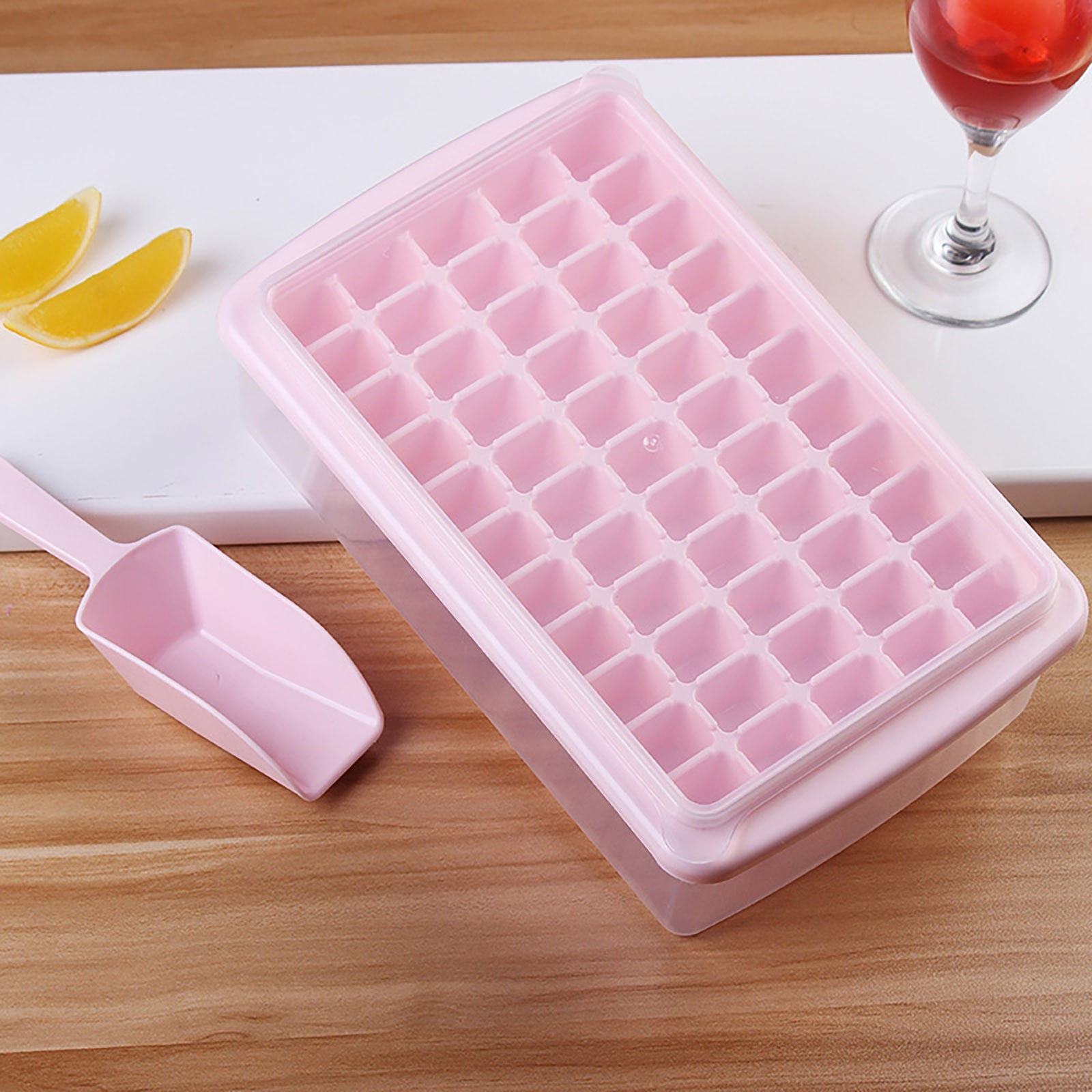 Vacemry Large Ice Tray, 55-Cavity Ice Tray with Lid and Shovel, Big ...