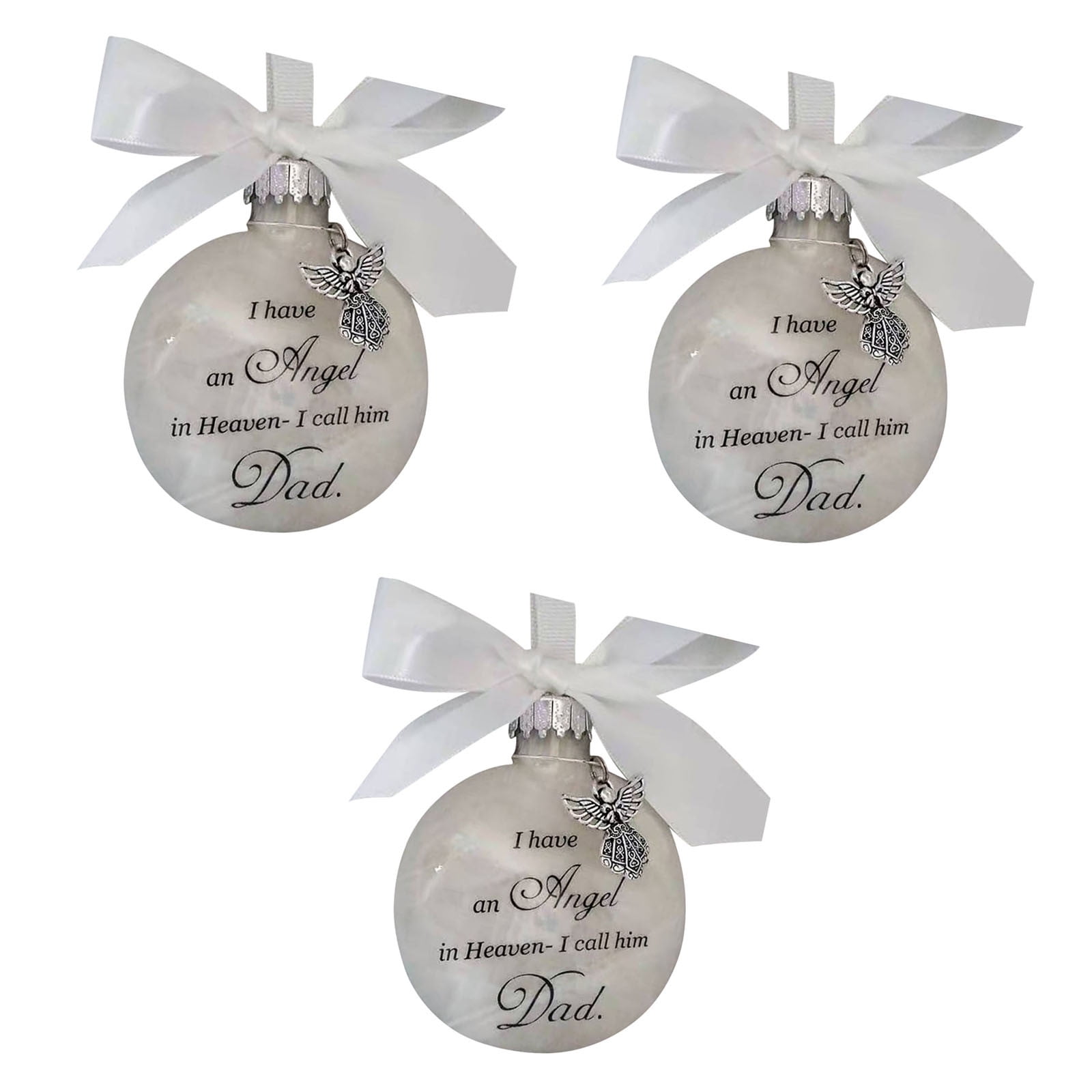 Vacemry Memorial Angel Ornament, Glass Sphere Decoration with Ribbon ...