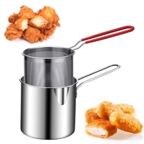 Staron under $5 Mini Fryer Pot Stainless Steel, Oil-Saving Small Fryer ...