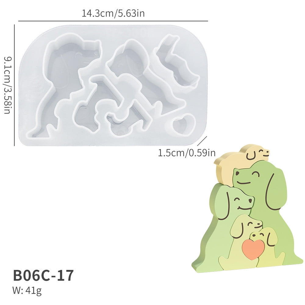 Vacemry Silicone Mold, Family Animal Silica Gel Mold Set, Aromatherapy ...