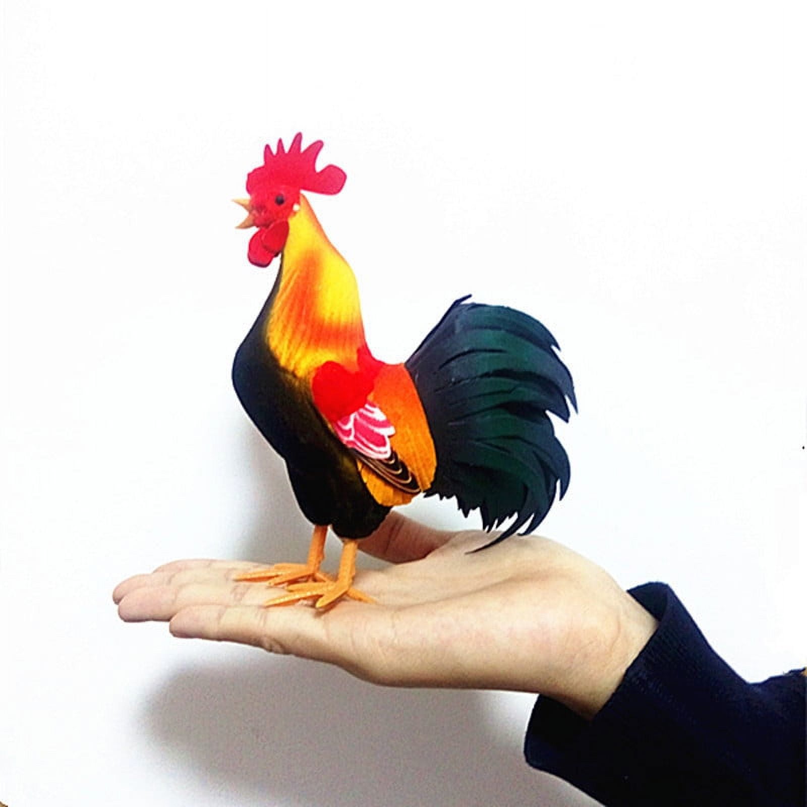 Vacemry Under $5 Fake Rooster Decor, Realistic Animal Figure for Home ...