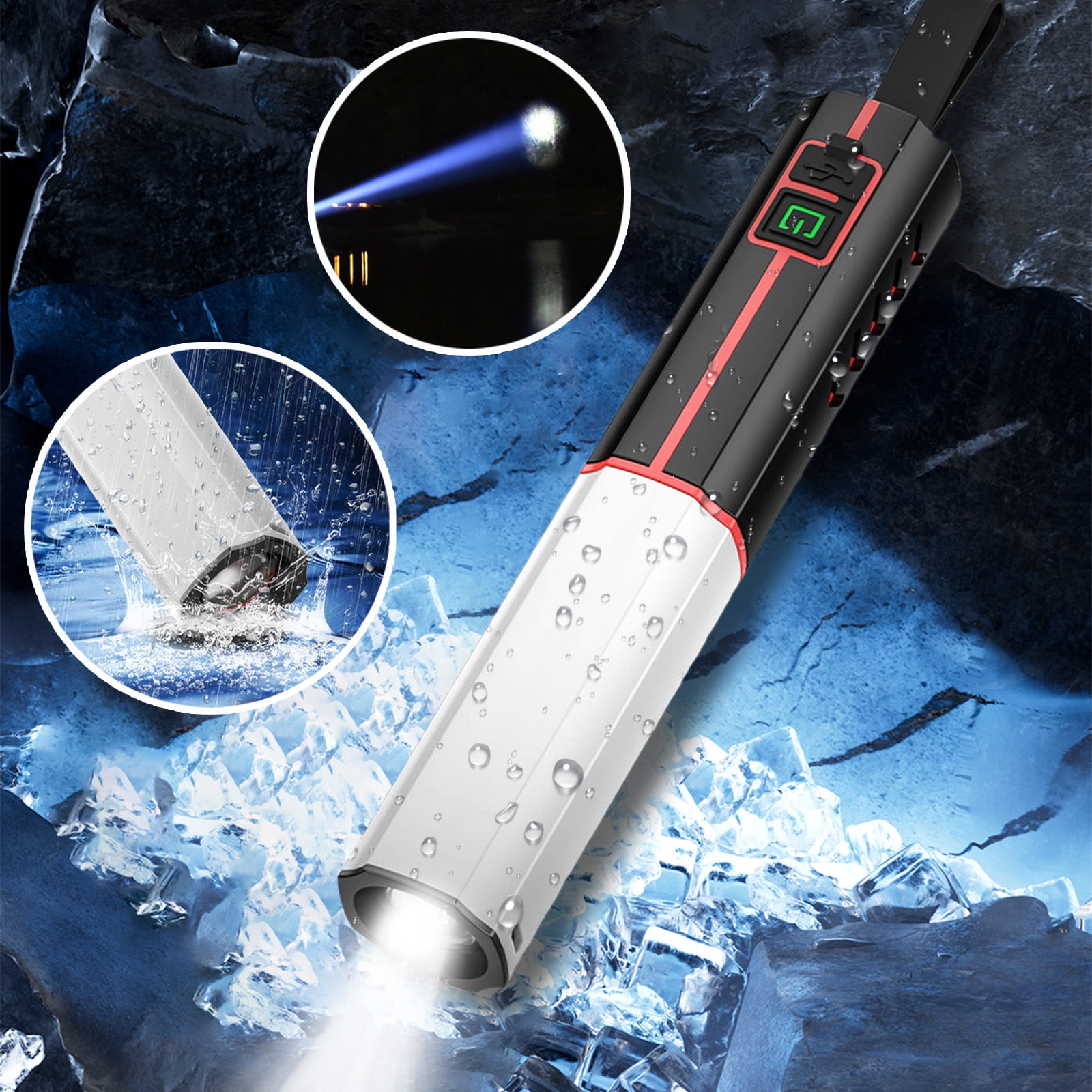 Vacemry White Laser Flashlight, Portable Camping White Laser Flashlight ...