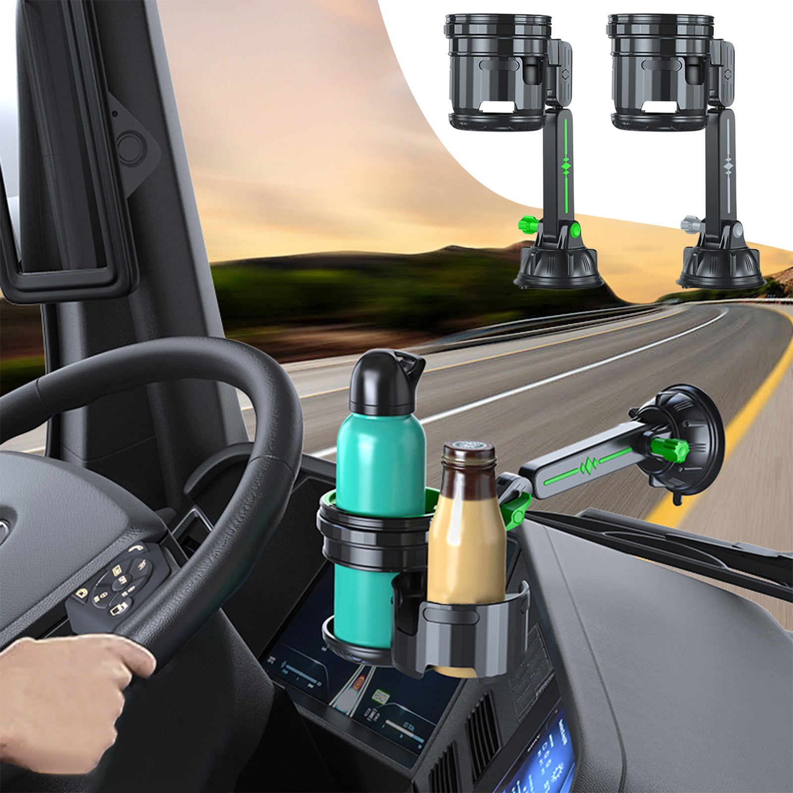 Vacemry under $5 2Pcs Long Cup Holder, Extended Adjustable Suction Cup ...