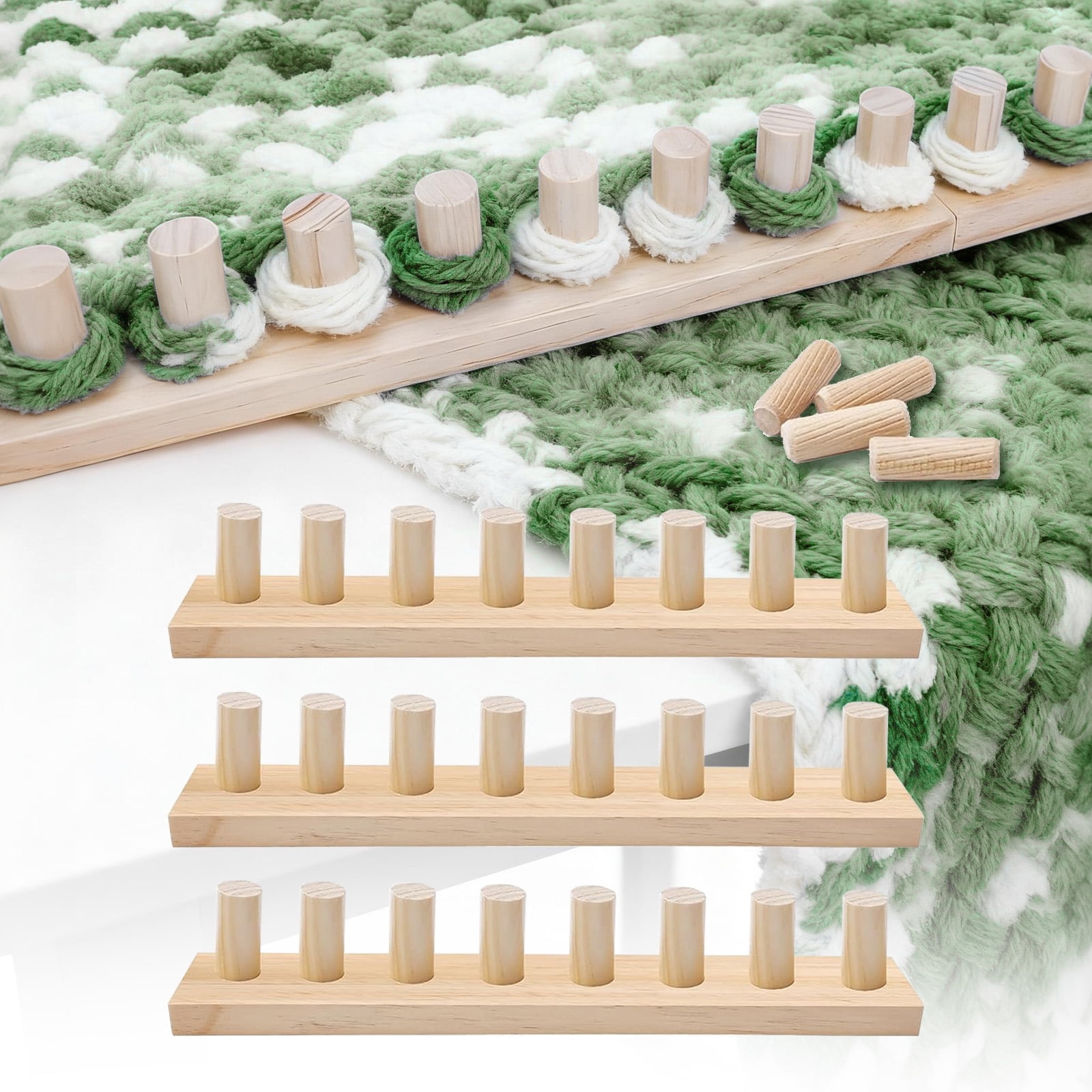 Vacmaster 48in Wooden Chunky Blanket Loom,Portable Hand Knitting Loom ...