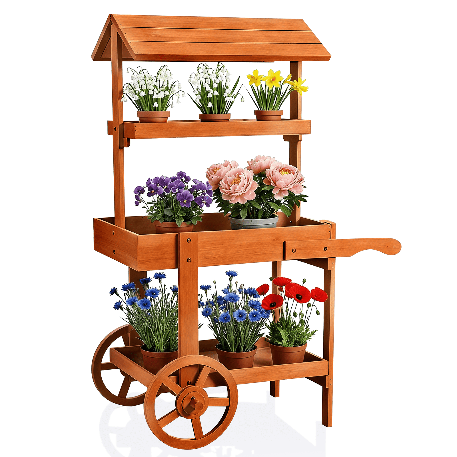 Vacmaster Flower Cart Display Stand With Wheels,Outdoor Plant Display ...