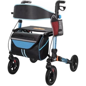 MAXWALK Rollator Walker for Tall Seniors, 12'' All Terrain Big Rubber ...