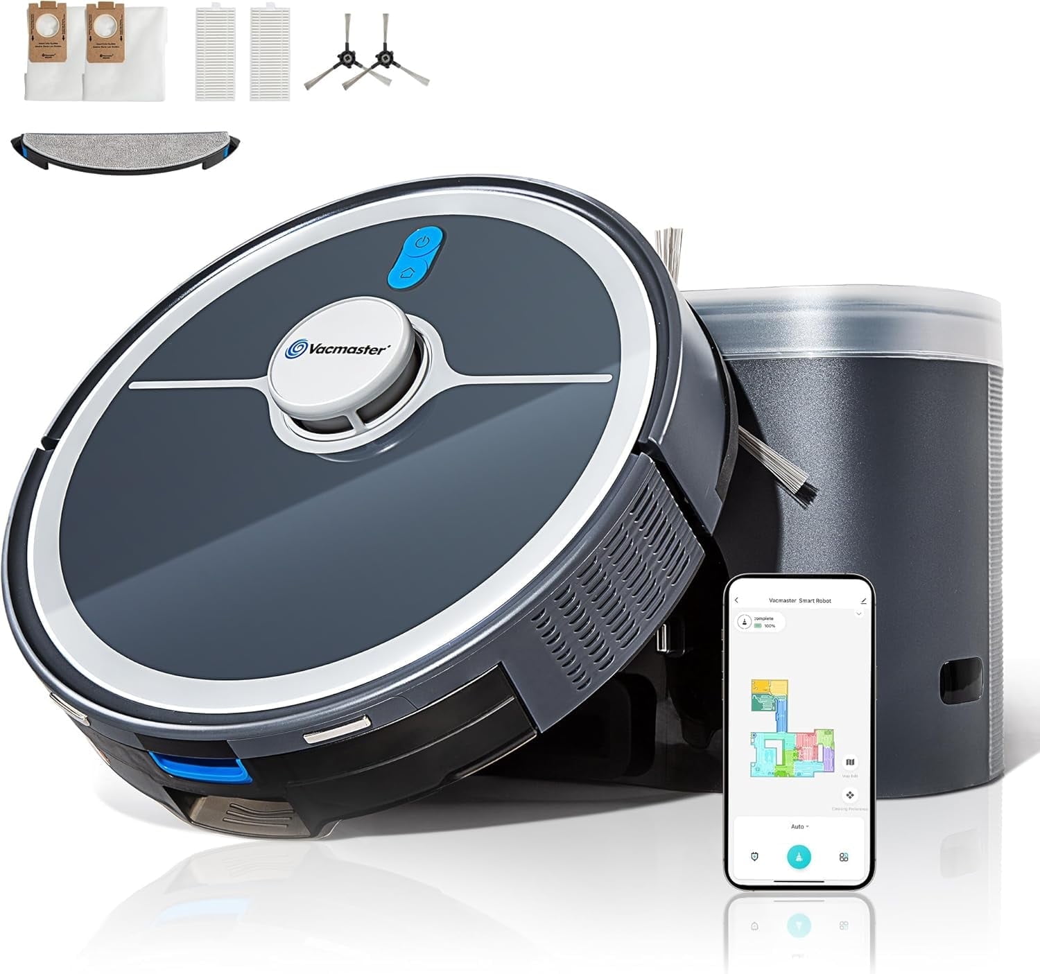 Vacmaster V10i 3-in-1 Robot Vacuum and Mop Combo with Self-Empty ...